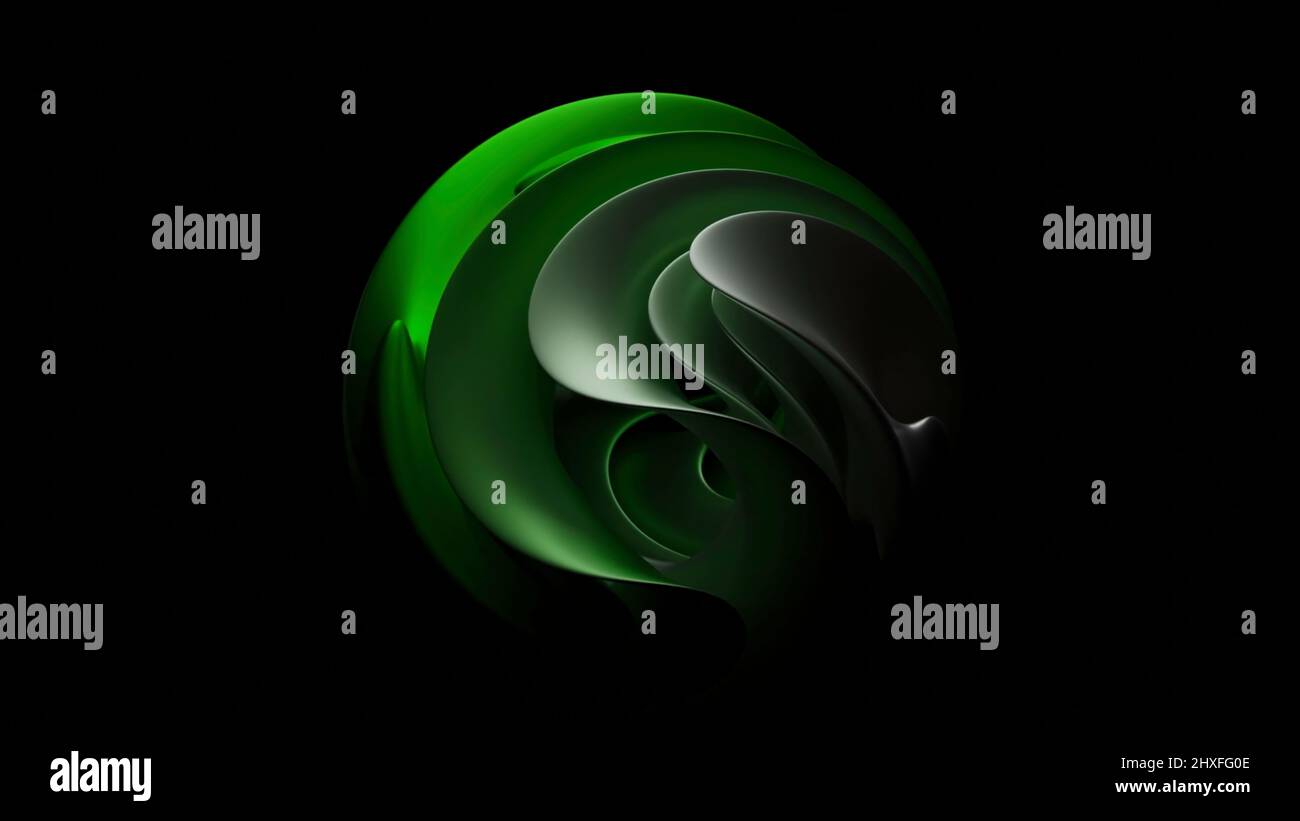 Rotating ball of cut-out layers. Design. Beautiful 3D ball with ...