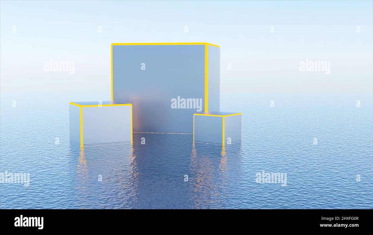 Virtual 3d decoration with cubes. Design. Stylish design of virtual ...