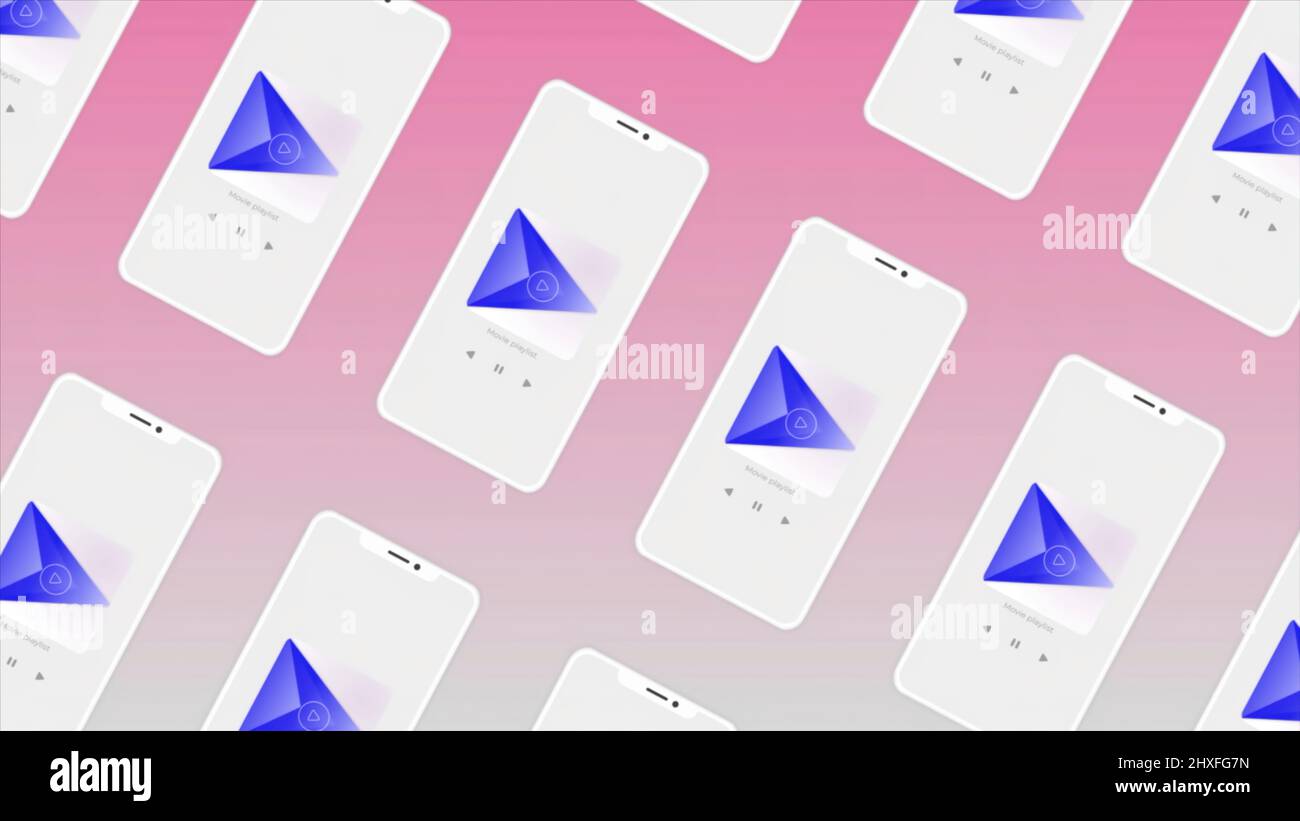 Triangular shaped icon of music player application for smartphone or ...