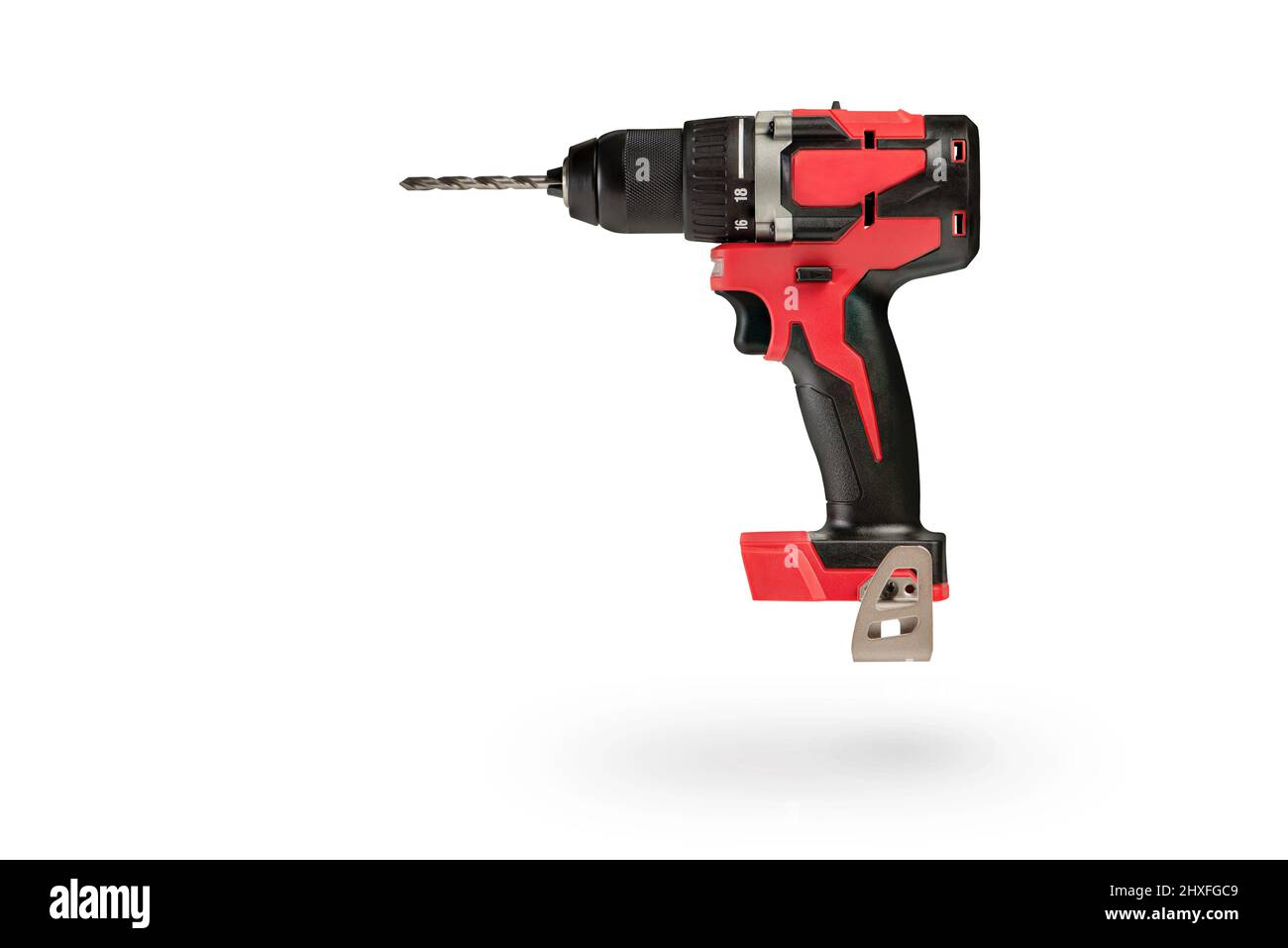 Cordless tool isolated on white background. Cordless screwdriver with a ...