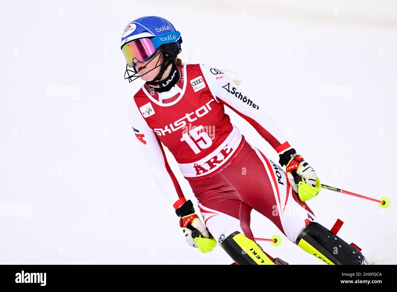ARE 20220312Katharina Truppe, Austria, during the second run of the ...