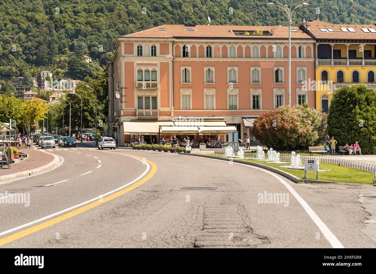 Como, Lombardy, Italy - July 19, 2016: Main road of the historic center ...
