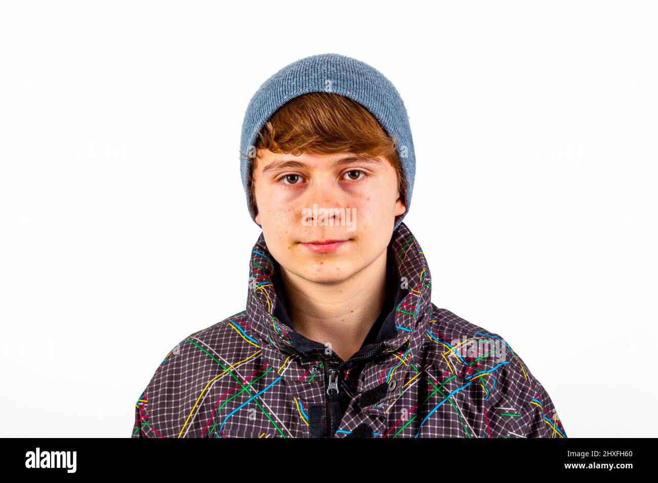 portrait of freezing boy in winter clothes Stock Photo - Alamy