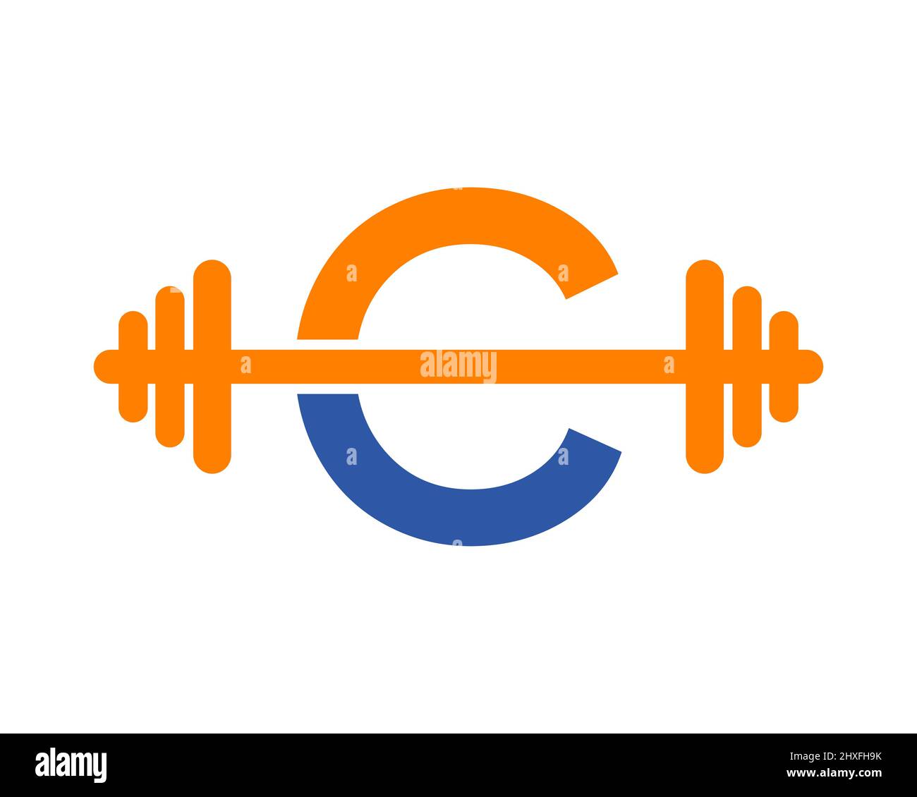 Fitness Gym Logo On Letter C Sign. Gym And Fitness Initial Alphabet ...
