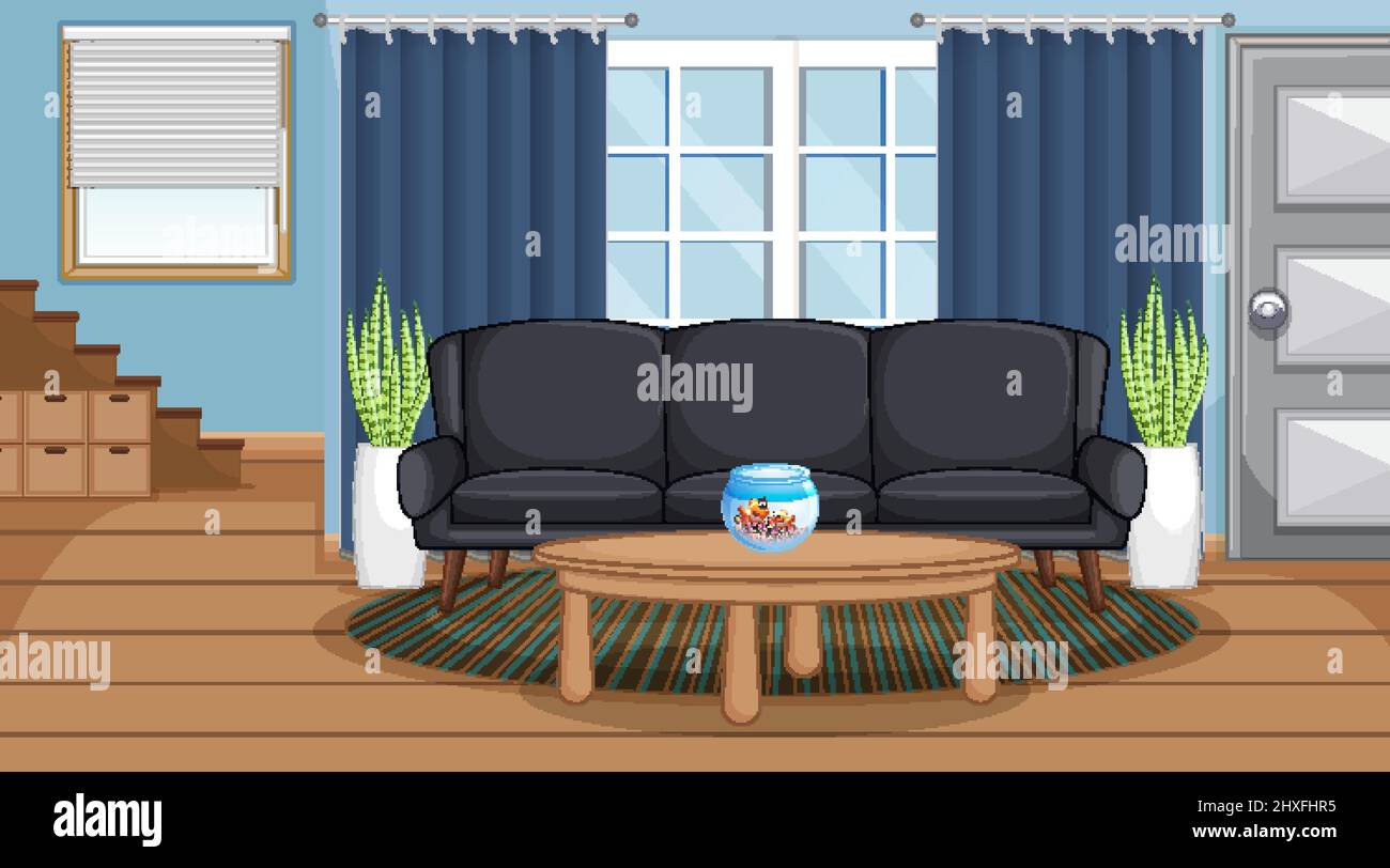 Illustration cartoon room interior scene hi-res stock photography and ...