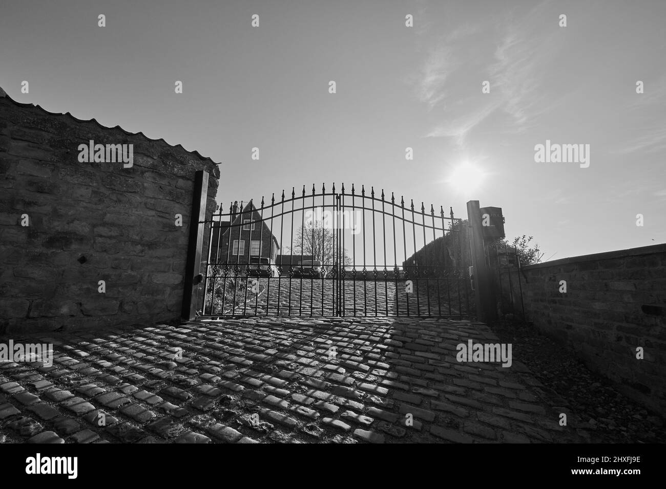 New driveway and house Black and White Stock Photos & Images - Alamy