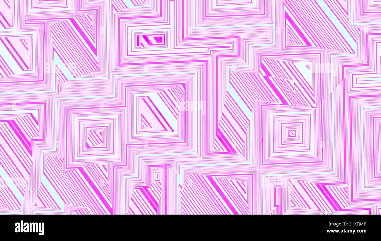 Moving geometric pattern with maze elements. Design. Hypnotic animation ...