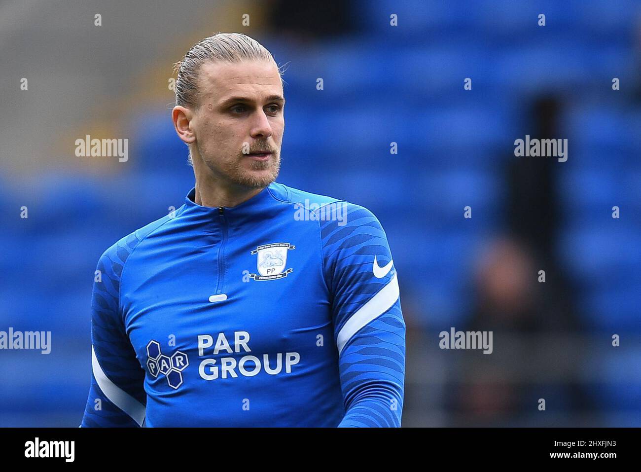 Cardiff, UK. 12th Mar, 2022. Brad Potts #44 of Preston North End during ...
