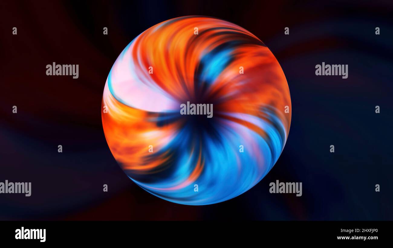 Abstract round shaped 3D torus with flowing energy on all its surface ...