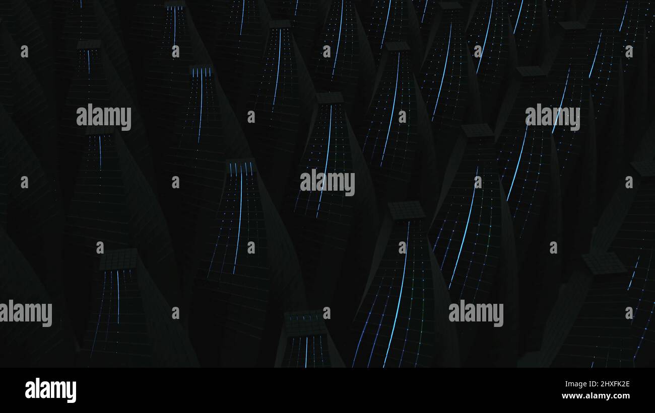 Rows cones neon lines design hi-res stock photography and images - Alamy