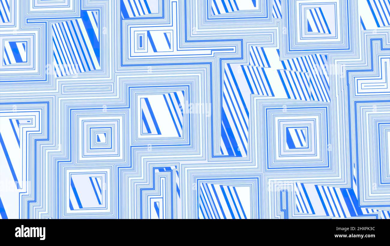 Moving geometric pattern with maze elements. Design. Hypnotic animation ...