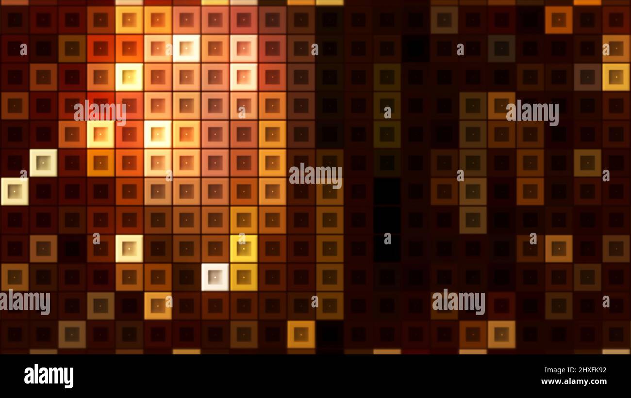 Retro tetris with glowing squares. Motion. Background with neon squares ...