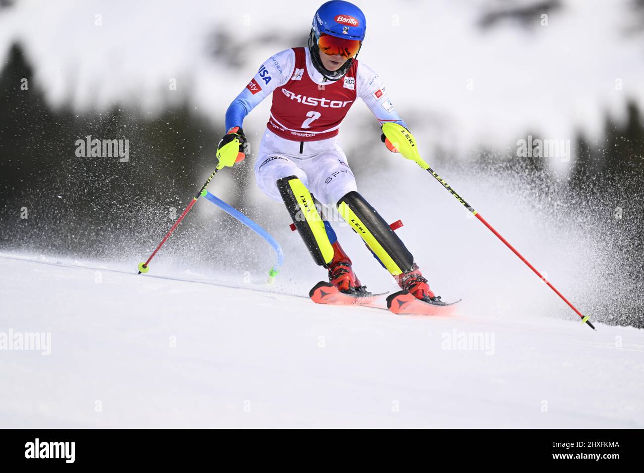 YEAR 20220312 Mikaela Shiffrin during the first run of the women's ...