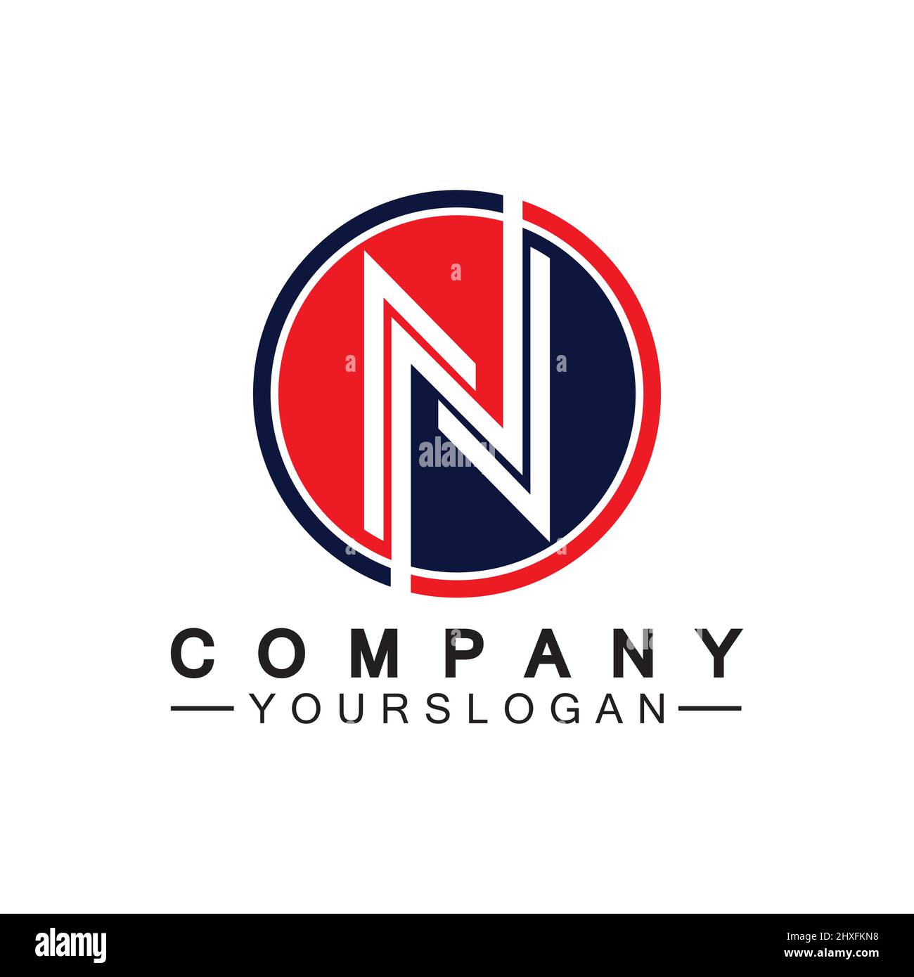 Letter N circle Concept Logo Vector Design Template Stock Vector Image & Art - Alamy