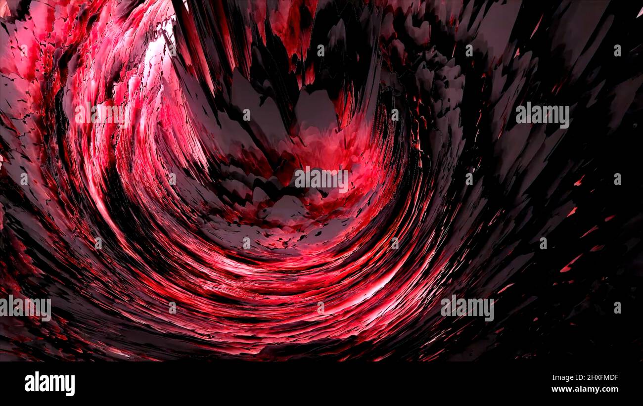 Swirling tornado of black and red color, seamless loop. Motion ...