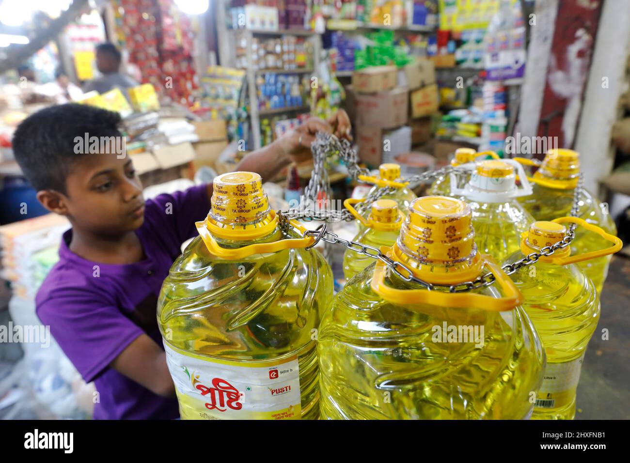 Dhaka, Bangladesh - March 2022: As the price of edible oil in ...