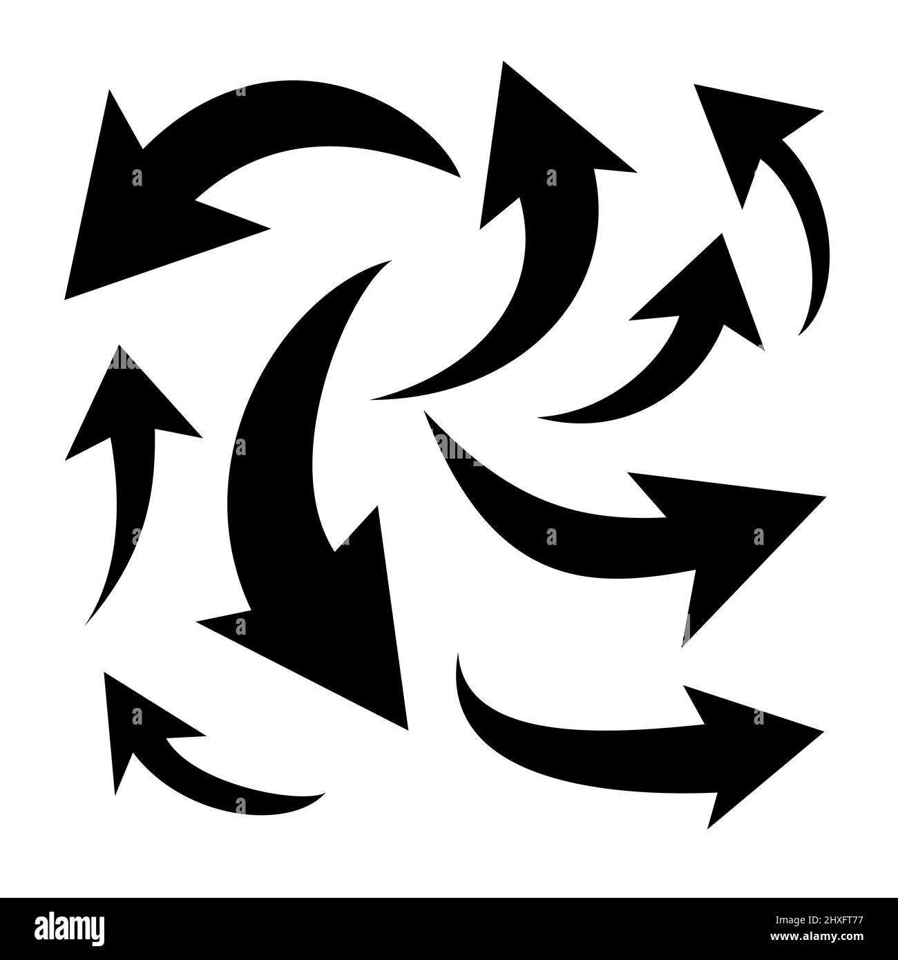 Vector illustration of curved arrow icons. Arrow icon set. eps 10 Stock Photo - Alamy