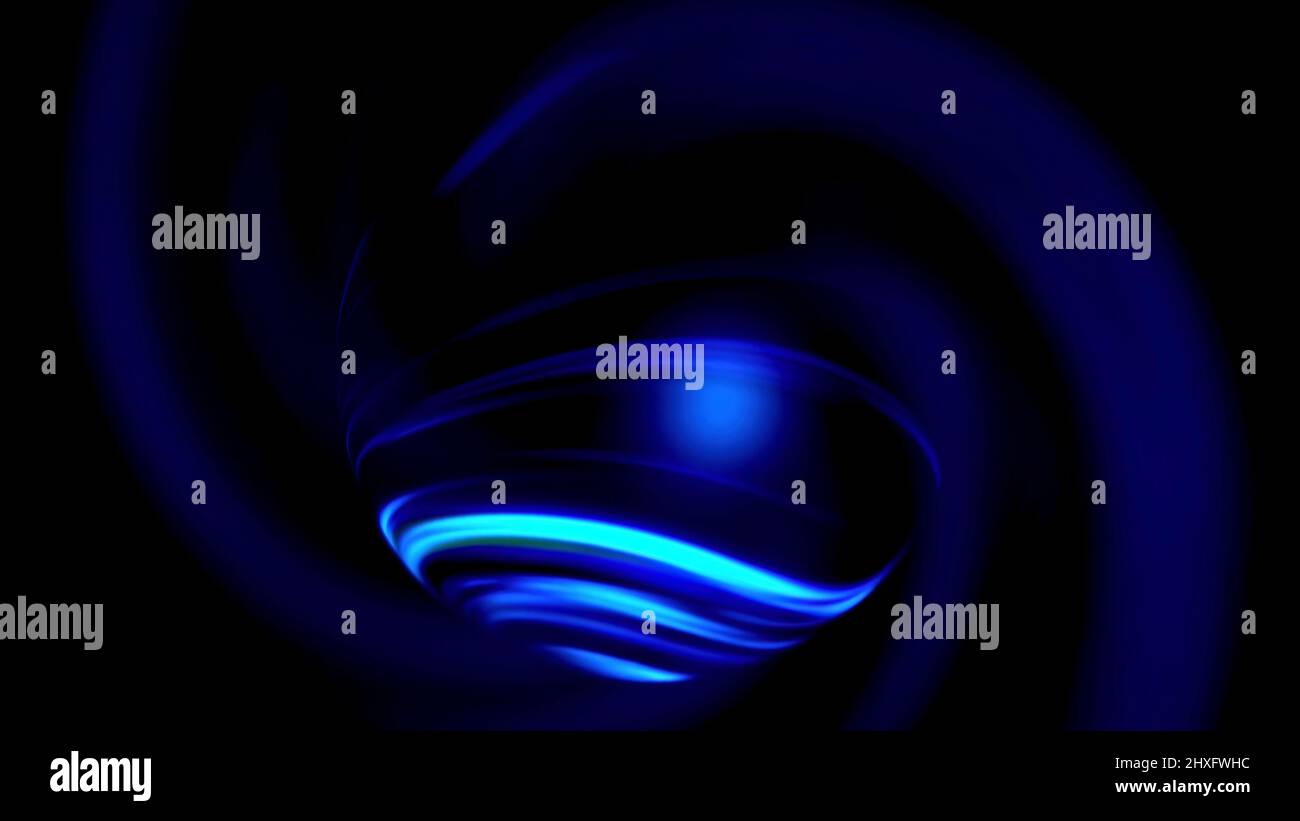 Abstract spinning energy ball with colorful curving stripes of light on ...