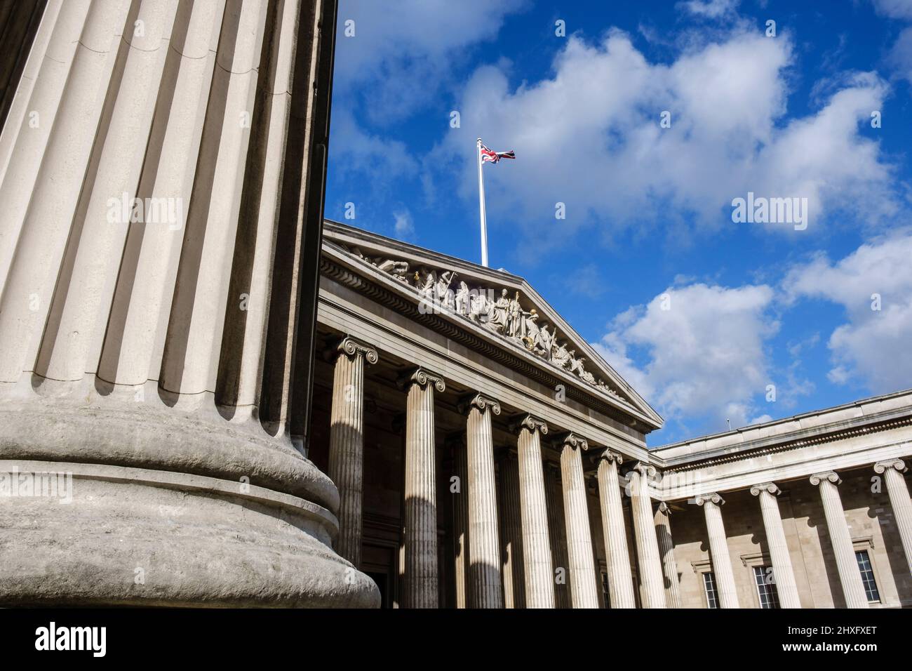 British museum, main entrance and neoclassical building, London ...