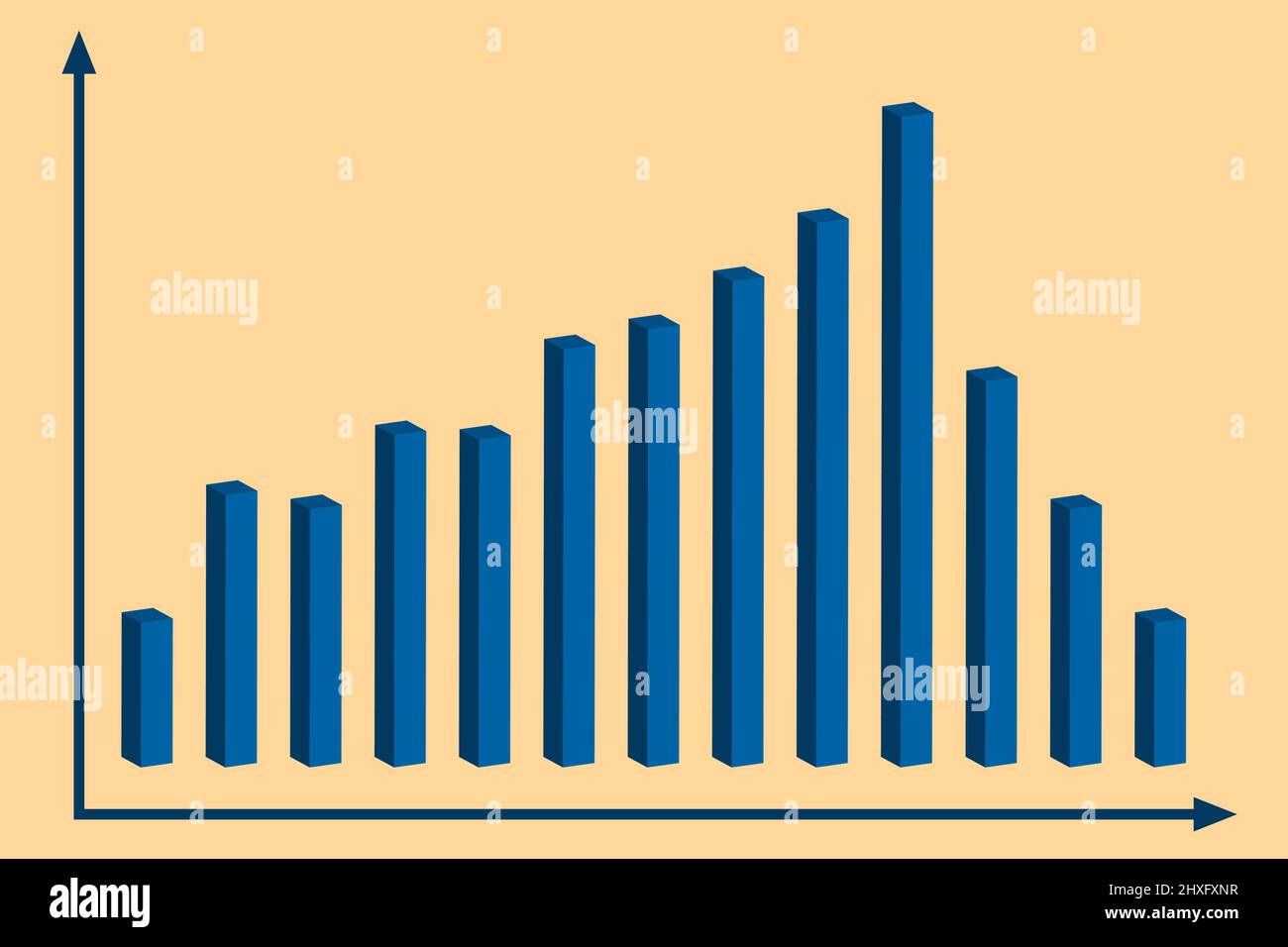 Graph with decrease report. Diagram with recession and bankruptcy progress. Business and finance ...