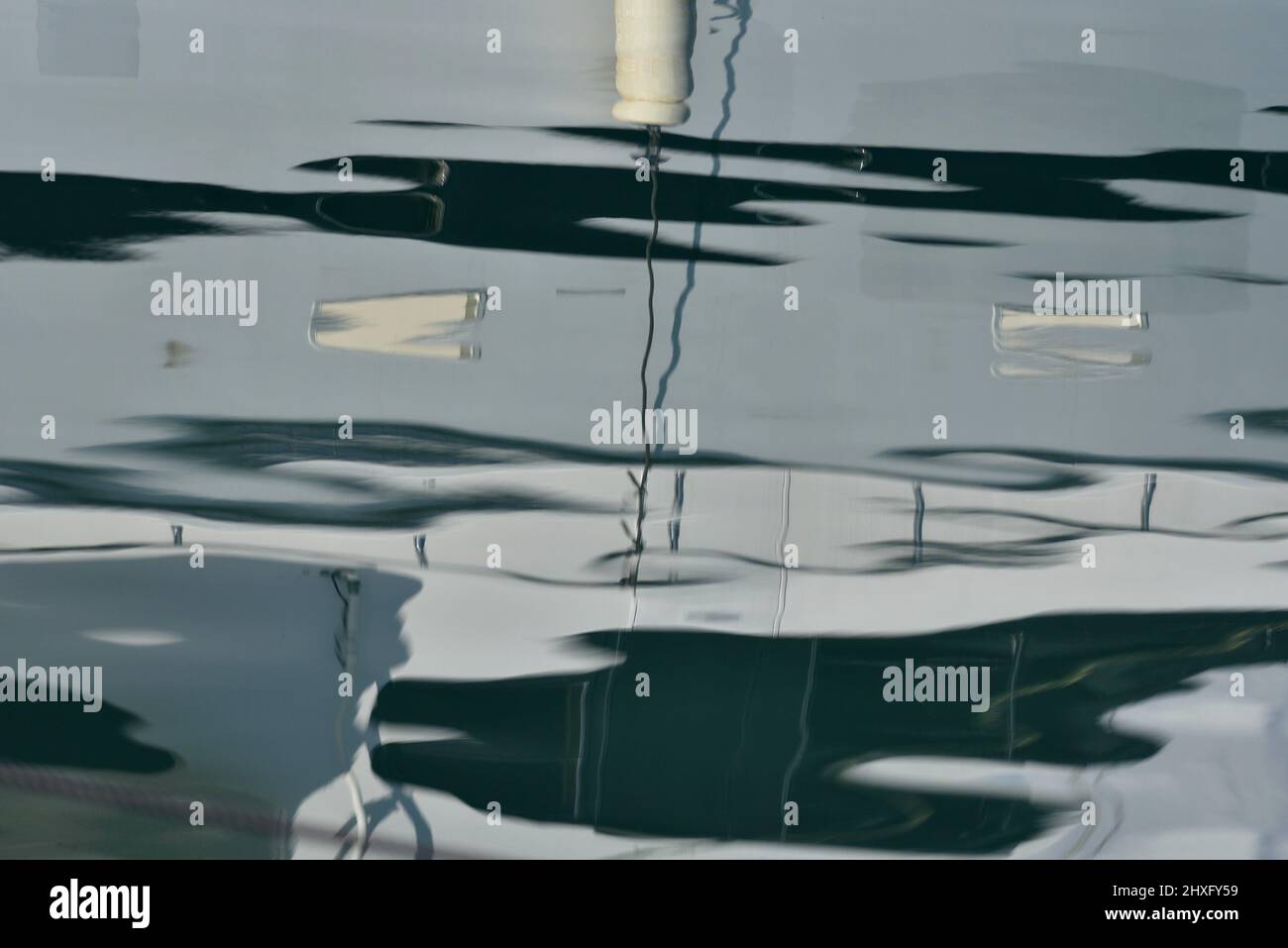 Sea water abstract reflection at the port of Nafplio in Greece Stock ...