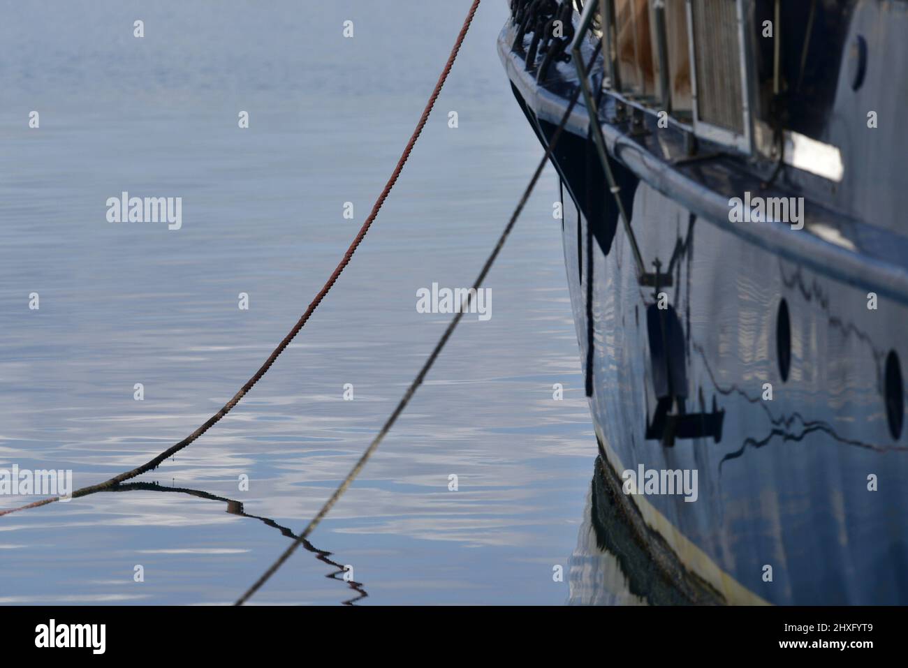 Sailing boat port side closeup Stock Photo - Alamy