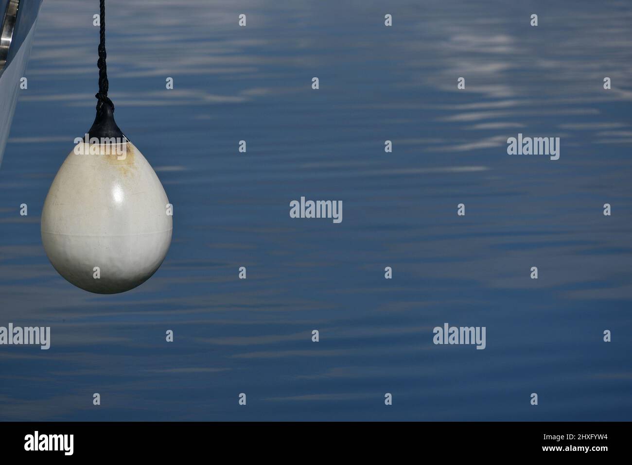 Traditional Greek sailing boat heavy duty blue and white balloon fender ...