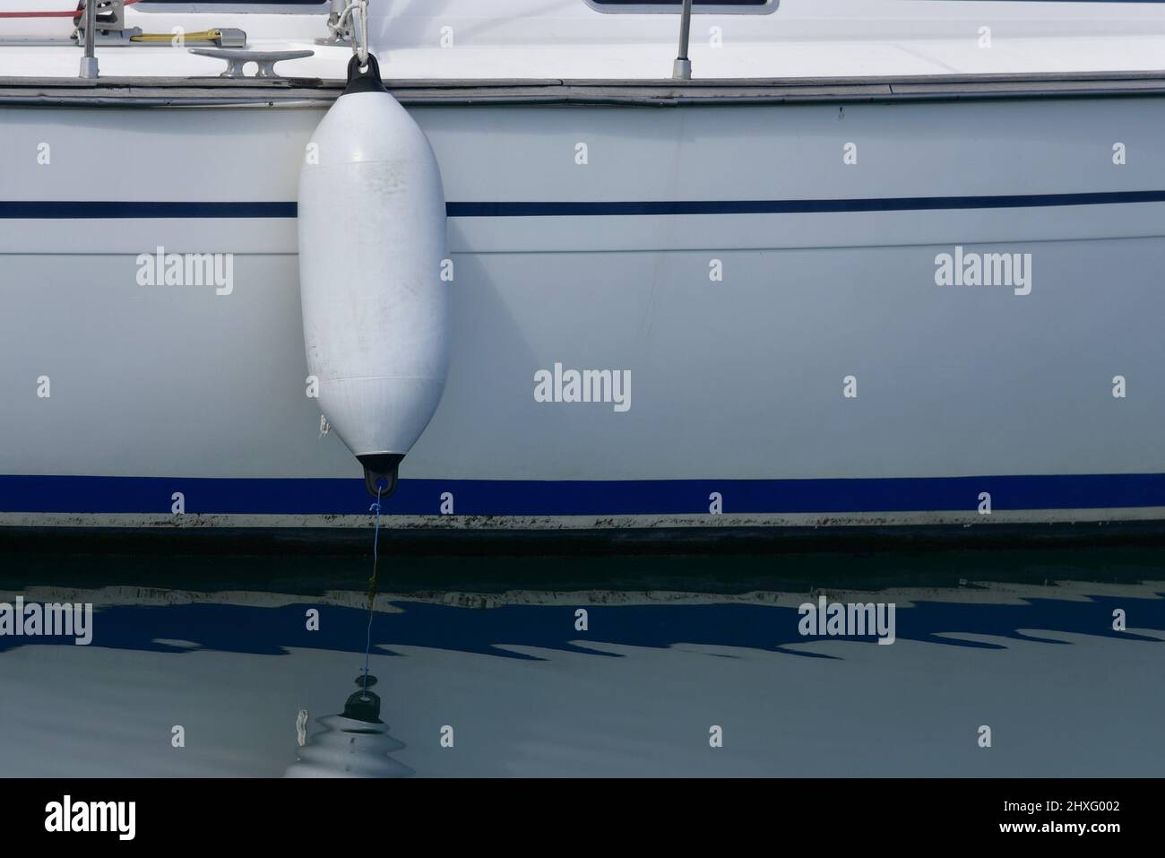Traditional Greek sailing boat heavy duty blue and white balloon fender ...