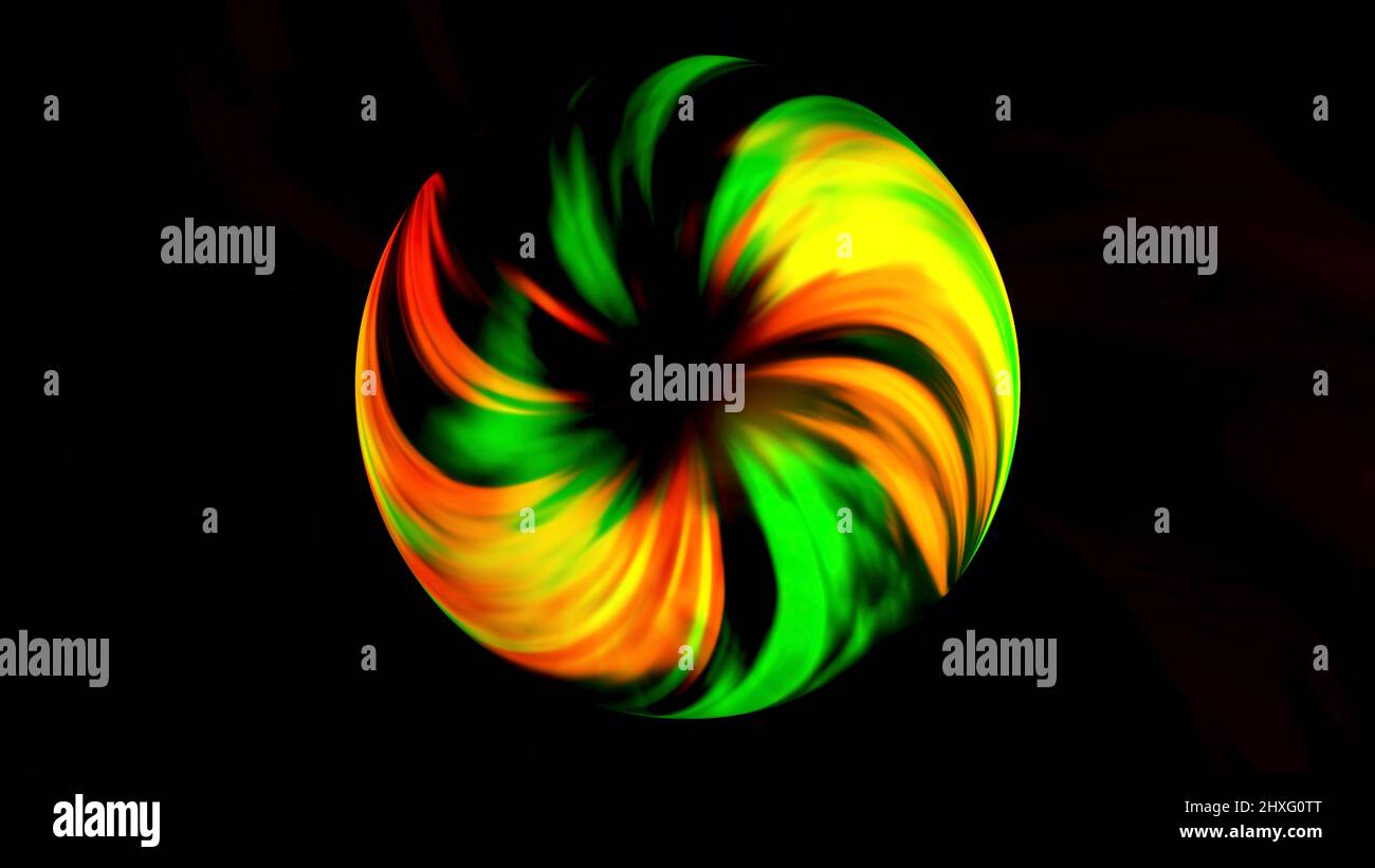 Abstract round shaped 3D torus with flowing energy on all its surface ...