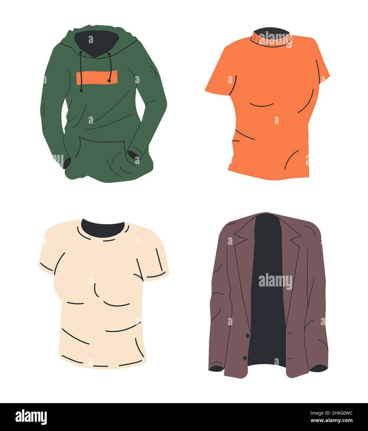 Different Women Top Clothes Isolated Stock Vector Image & Art - Alamy