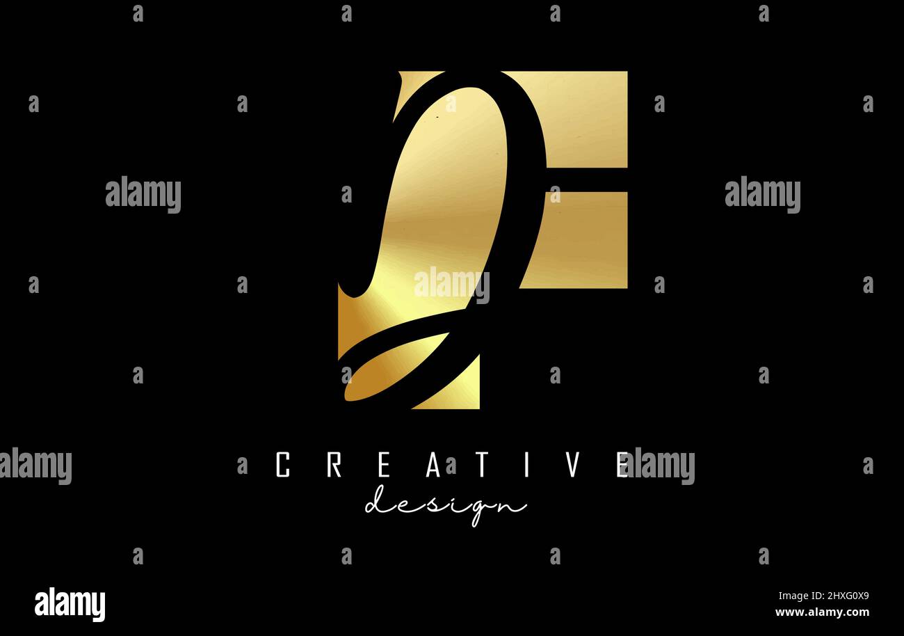 Golden Letters FD Logo with a minimalist design. Letters F and D with ...