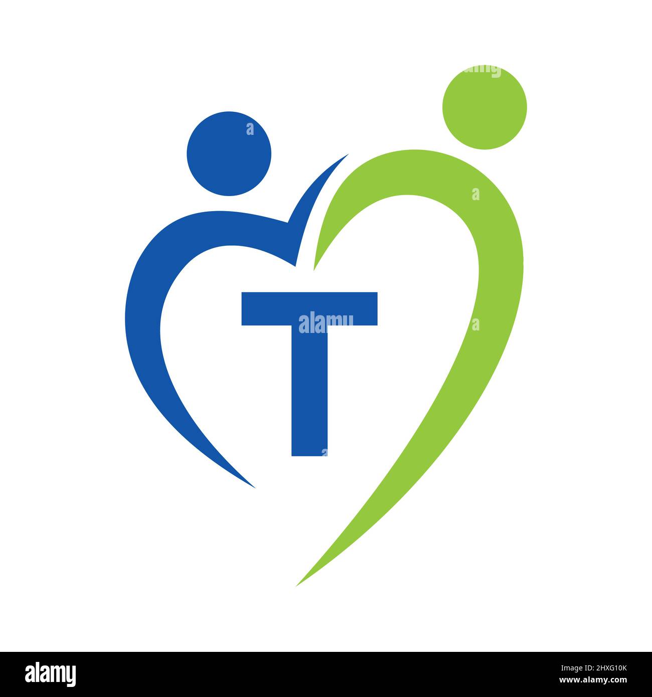 Community Care Logo On Letter T Vector Template. Teamwork, Heart ...