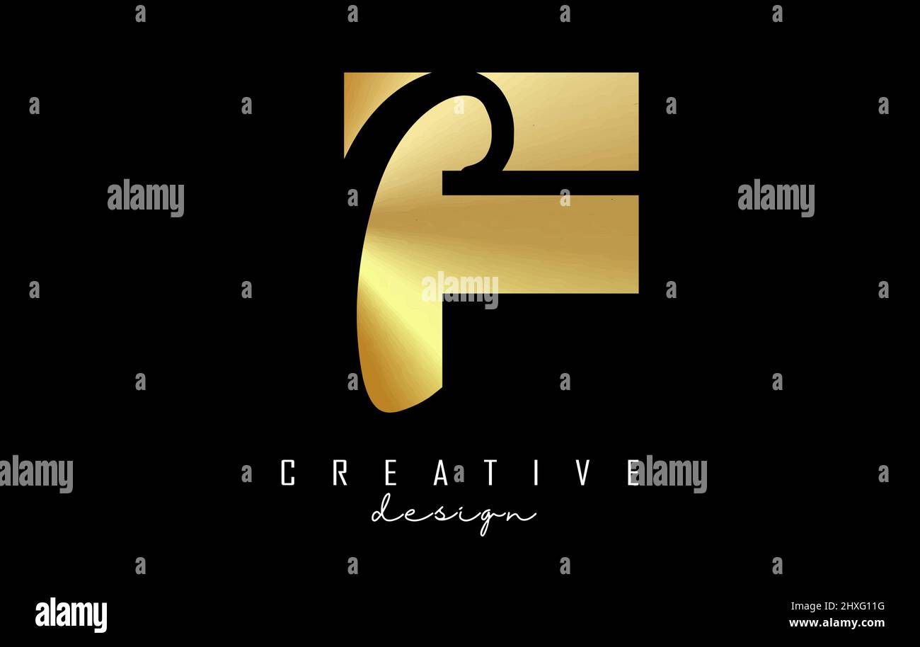 Golden Letters FC Logo with a minimalist design. Letters F and C with ...