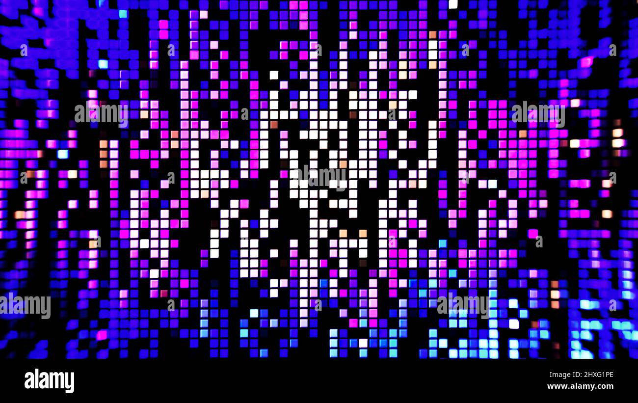 Abstract retro pixelated geometric background, seamless loop. Motion ...