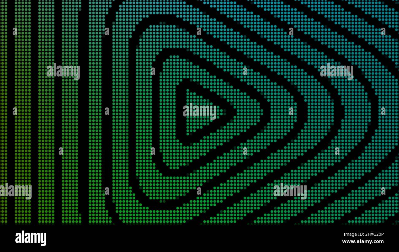 Looped hypnotic pattern with wave lines on electronic background ...
