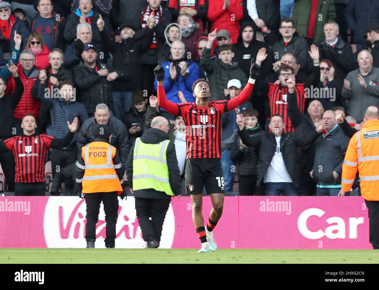 Bournemouth's Jamal Lowe celebrates scoring their side's second goal of ...