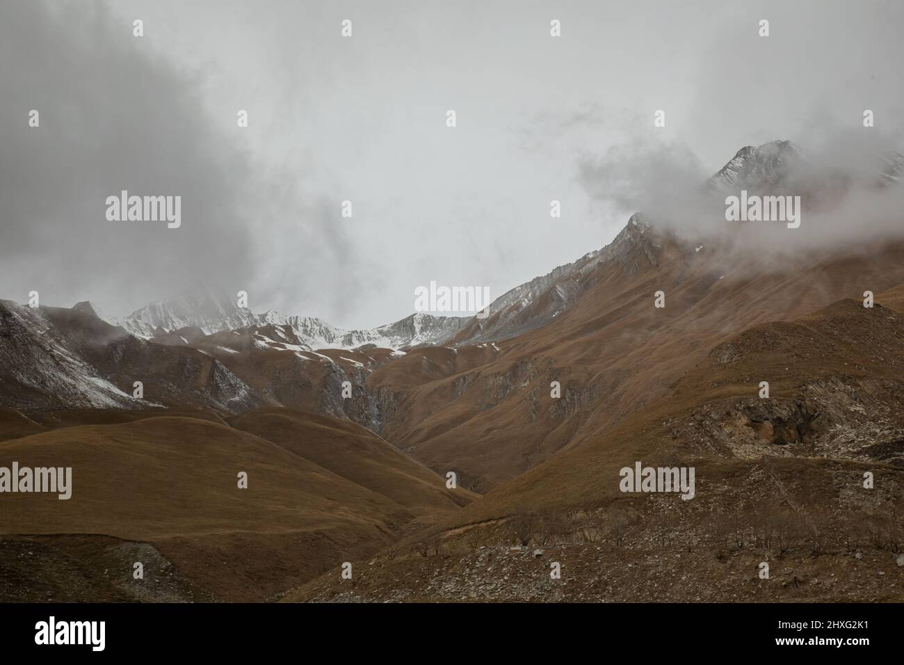 Beautiful night view Qazbegi Mountain valley Stock Photo - Alamy