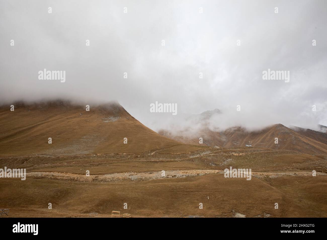 Beautiful night view Qazbegi Mountain valley Stock Photo - Alamy