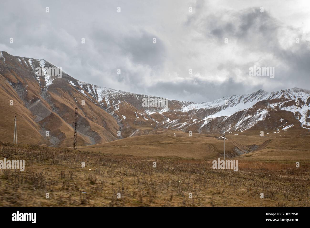 Beautiful night view Qazbegi Mountain valley Stock Photo - Alamy