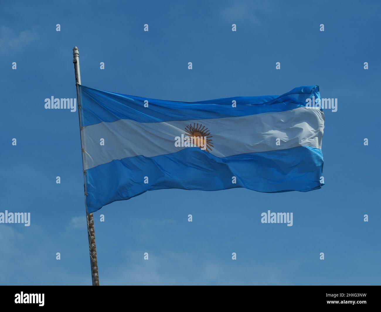 Argentinian flag fluttering hi-res stock photography and images - Alamy