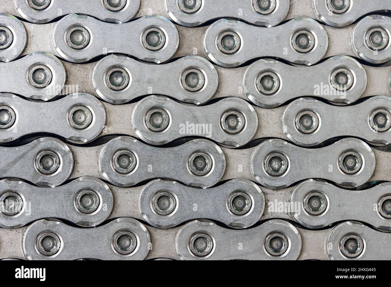 A rows of chain links, close up view Stock Photo - Alamy