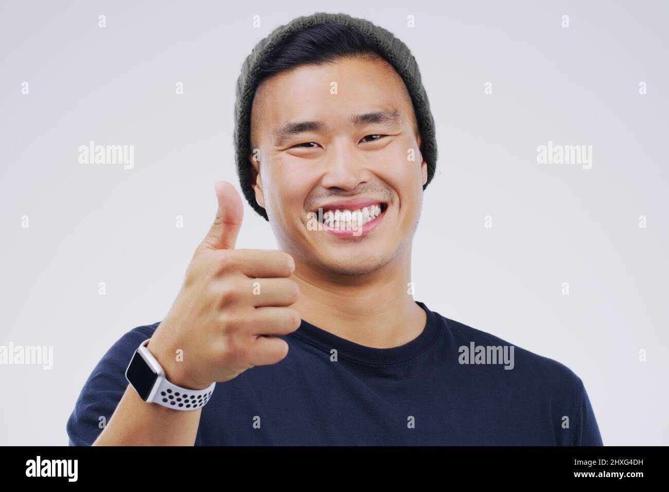 I have to agree. Studio portrait of a handsome young man giving a ...