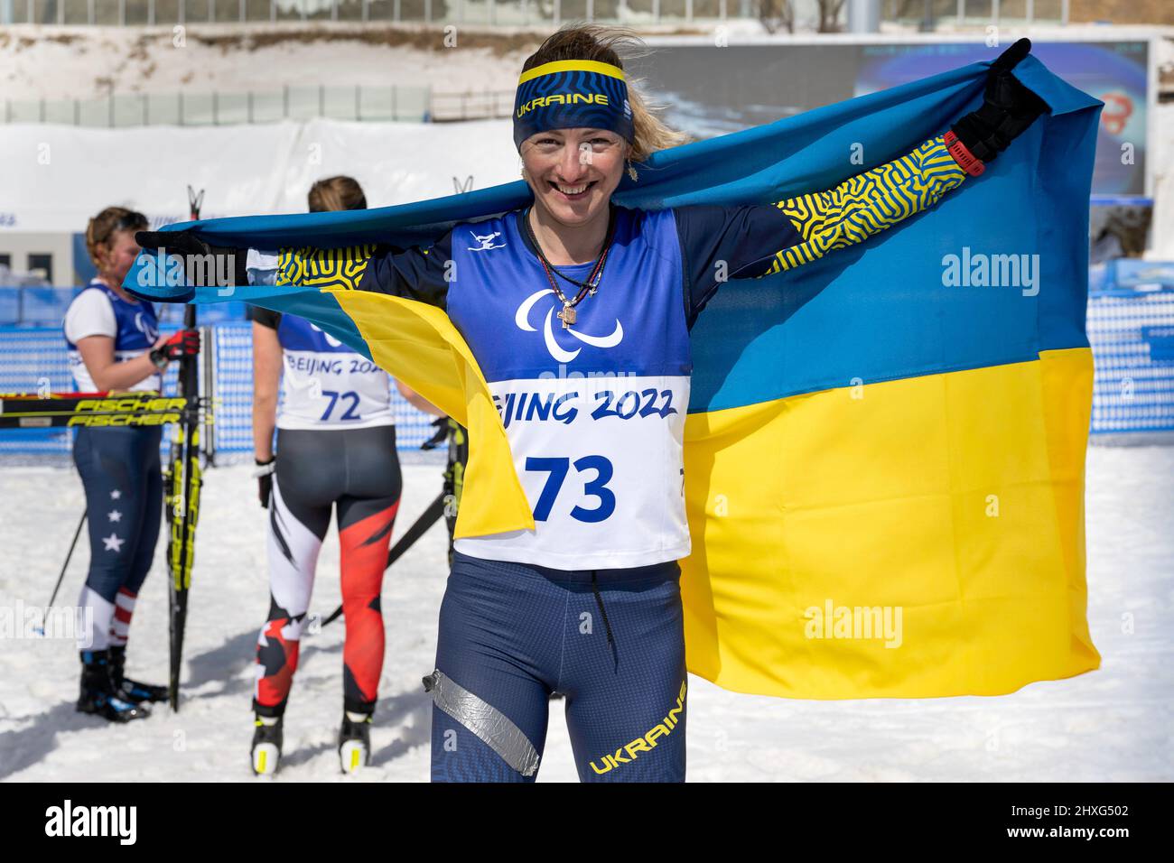 Beijing, Hebei, China. 12th Mar, 2022. Ukrainian Paralympian Oleksandra ...
