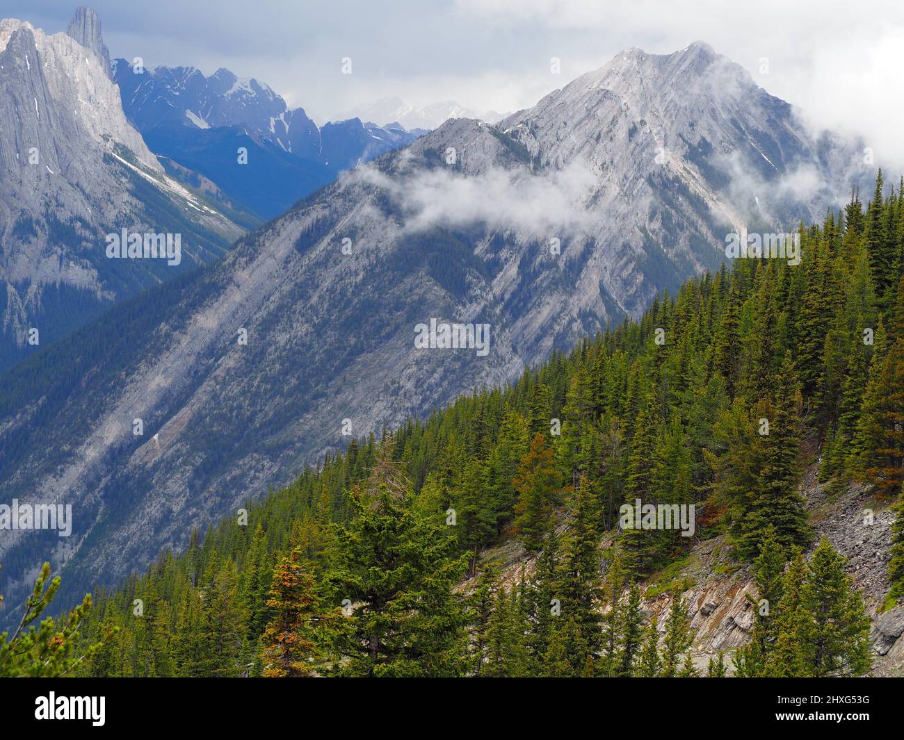 Mountain view in Jasper, Alberta, Canada. Credit: Amy Deats/Alamy Stock ...