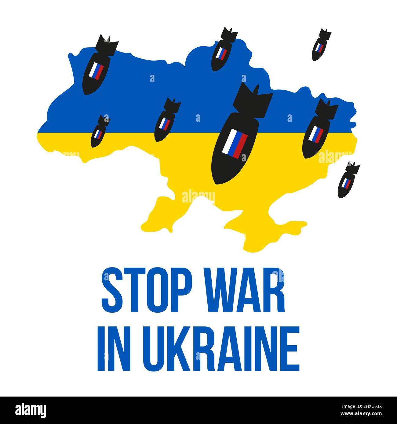 Stop War in Ukraine. Ukraine War Poster. Vector Illustration Stock ...