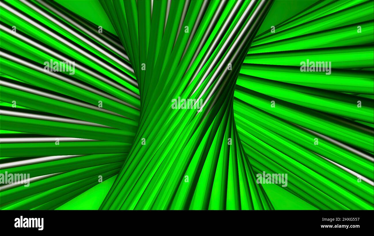 Lines twist into spiral. Motion. 3D lines rotate in vertical spiral ...