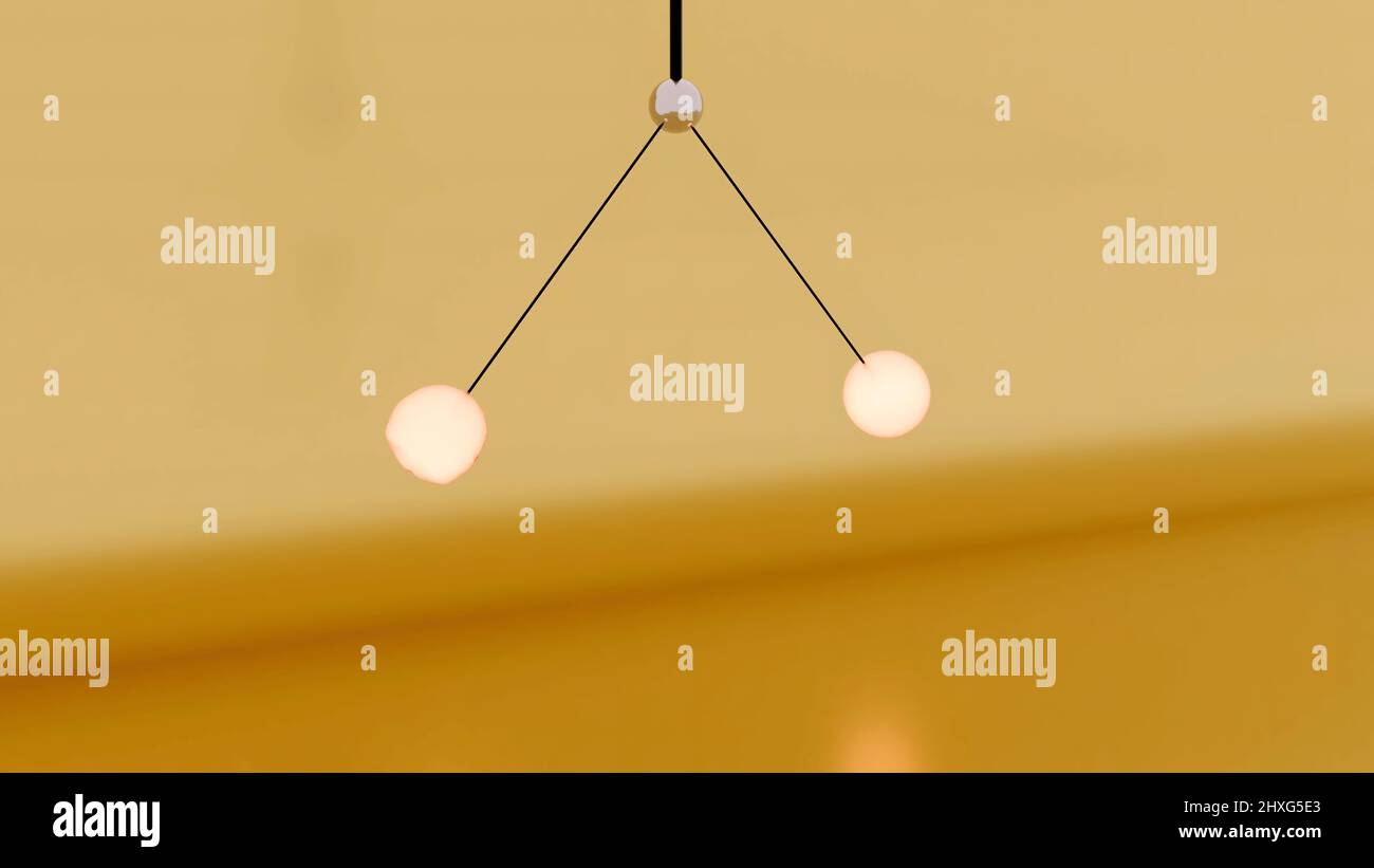 Scientific pendulum with balls. Design. Newton's pendulum of two balls ...