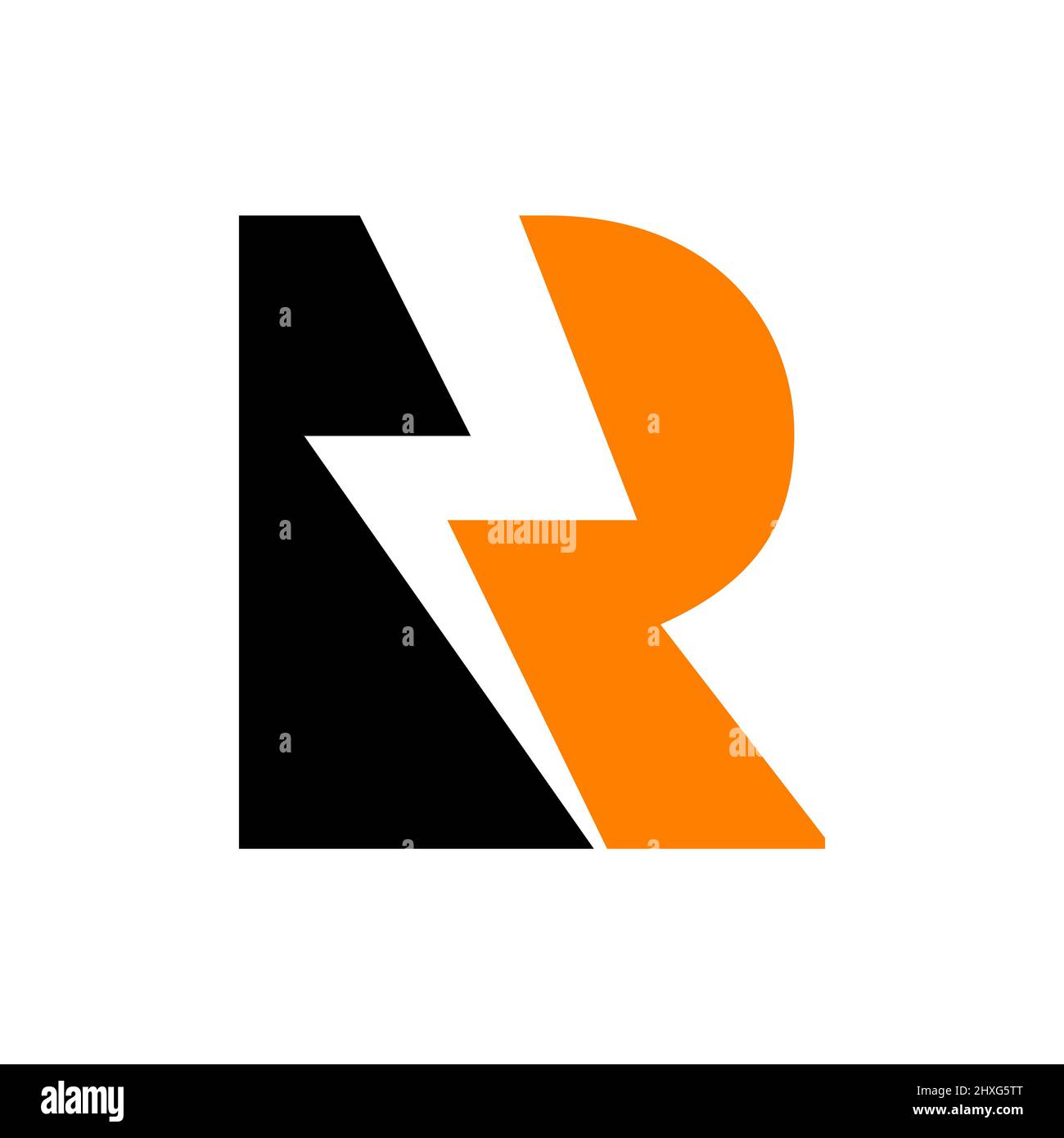 Power Logo R Letter and Lightning Energy Technology. Power R Letter ...