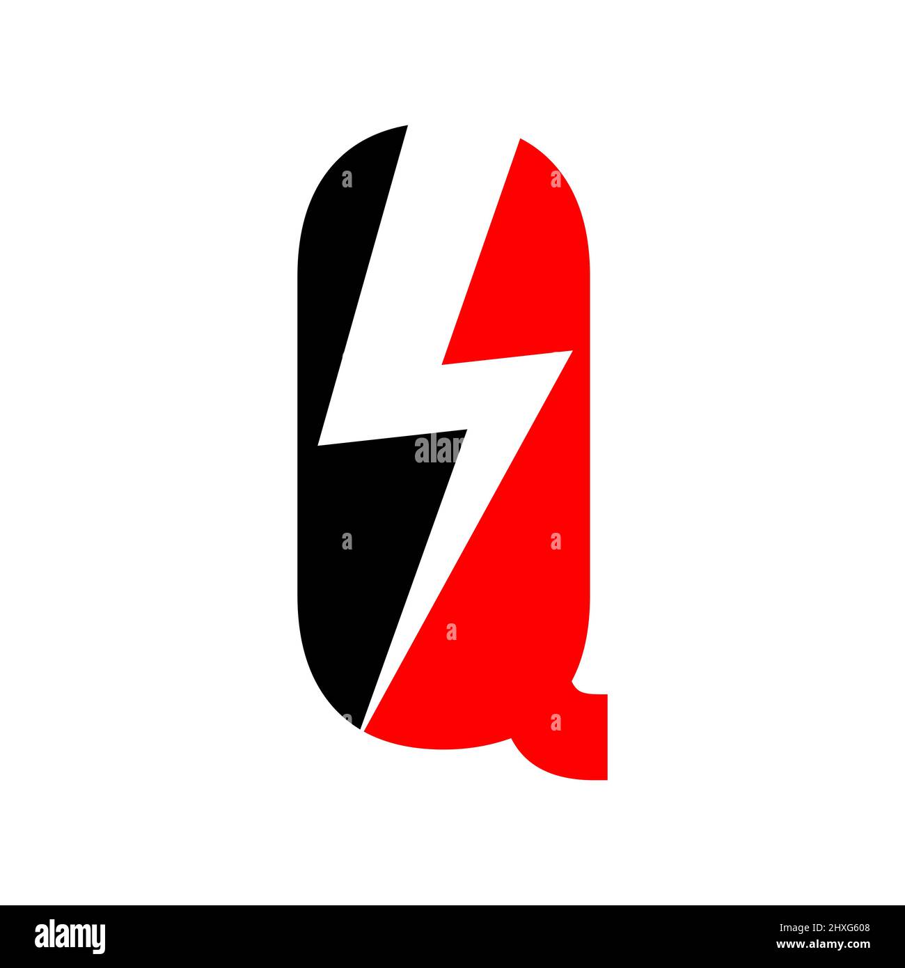 Power Logo Q Letter and Lightning Energy Technology. Power Q Letter ...