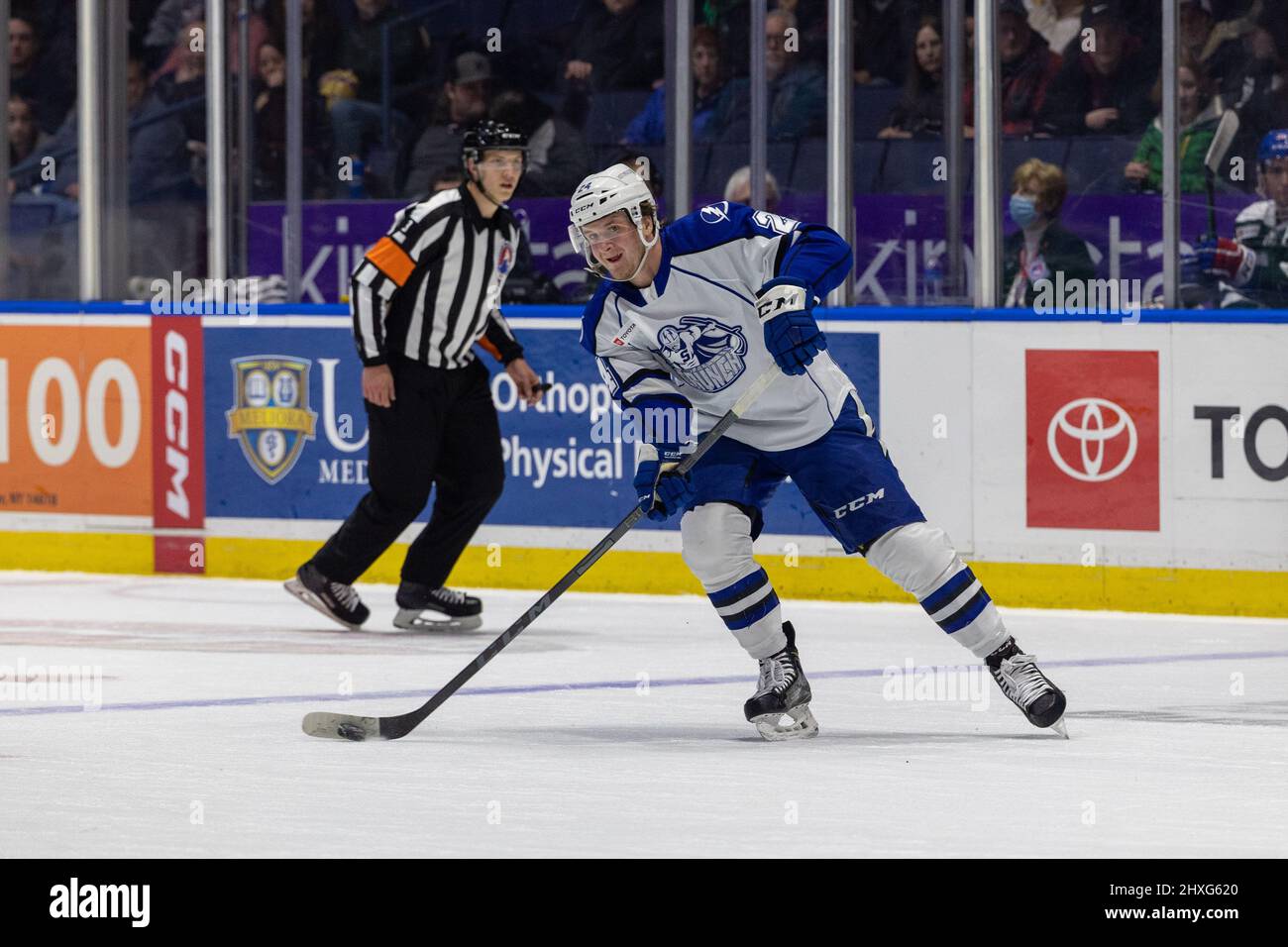 March 11, 2022: Syracuse Crunch defenseman Darren Raddysh (24) makes a ...